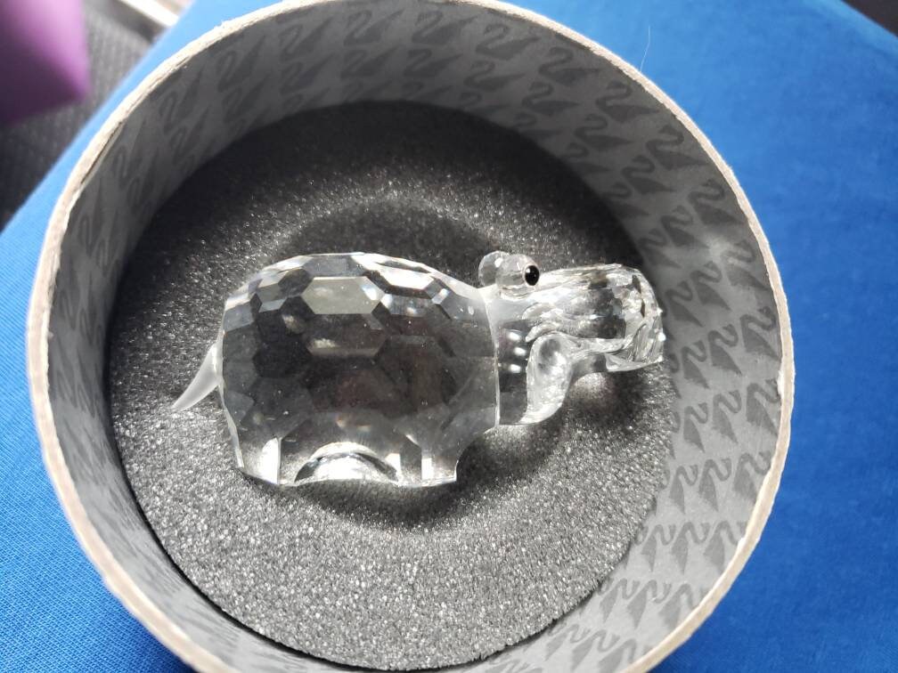 Swarovski Crystal Figurine Hippo With Original Box and COA - Etsy