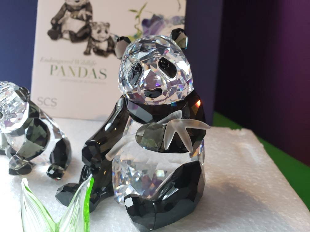 Swarovski Crystal Pandas W/ Original Box and COA - Etsy