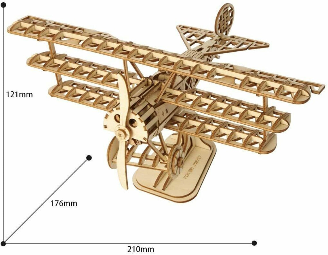 3D Wooden Assembly Puzzle Wood Craft Kit Bi-plane Model,gifts for Kids ...