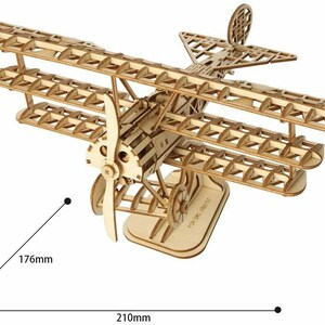 3D Wooden Assembly Puzzle Wood Craft Kit Bi-plane Model,gifts for Kids ...
