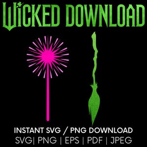 SVG Wicked Wand and Broom PNG, Wicked Elements, Wicked Clipart PNG ...