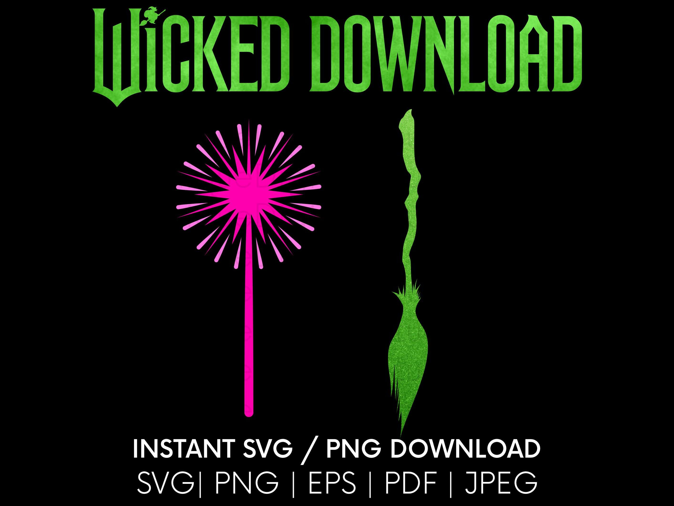 SVG Wicked Wand and Broom PNG, Wicked Elements, Wicked Clipart PNG ...