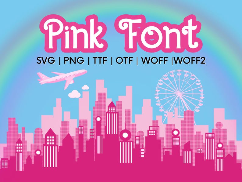 Pink Font SVG Inspired Design Movie-inspired Font | Retro 80s ...