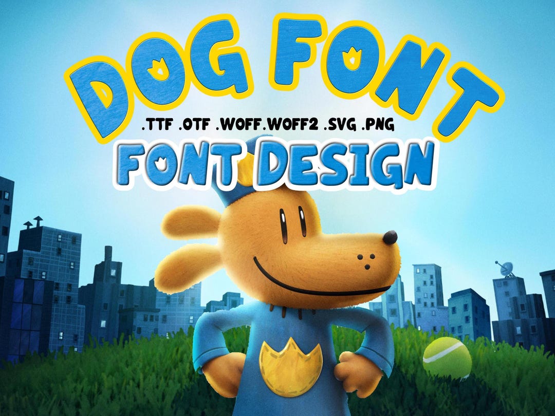 Dog Paw Cartoon Font, Bold Comic Typeface (digital Download) Children ...