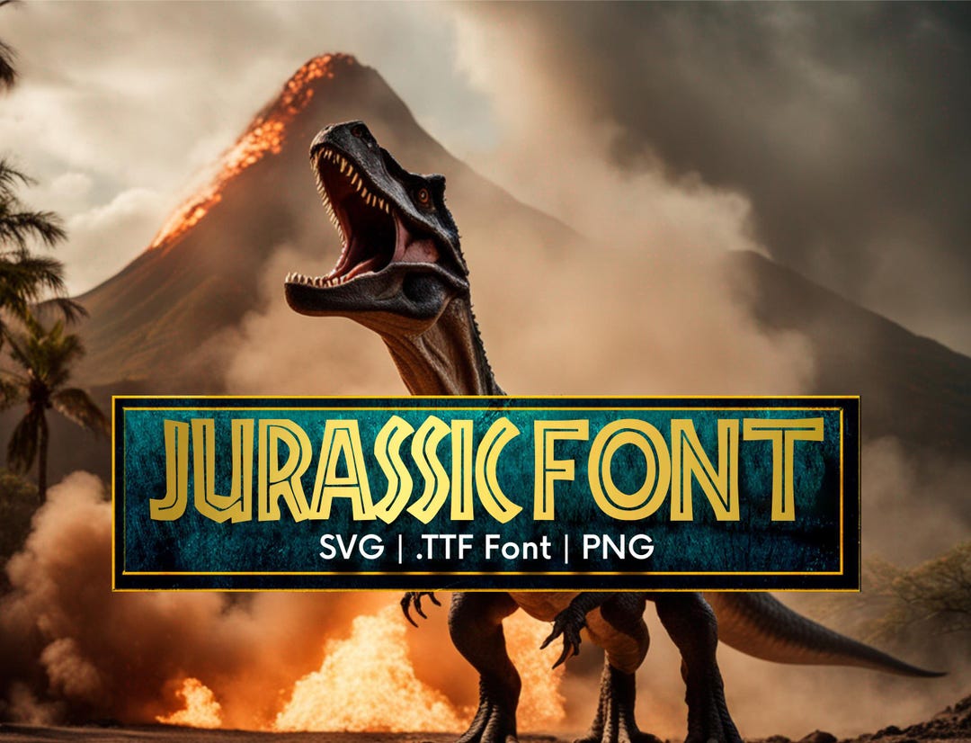 Jurrasic Park Font & SVG Inspired Design | PNG | Truetype Font File ...