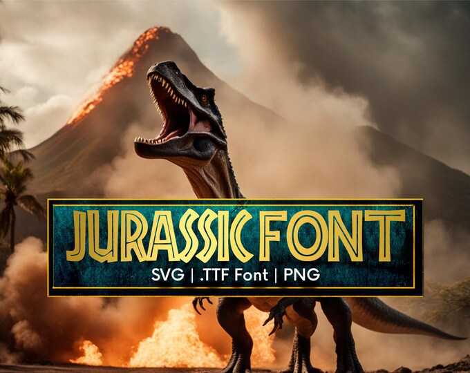 Jurrasic Park Font & SVG Inspired Design | PNG | Truetype Font File ...