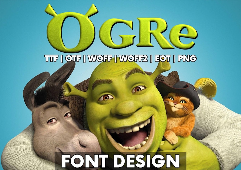 Ogre Font & SVG Inspired Design Movie-inspired Font | Cartoon Font for ...