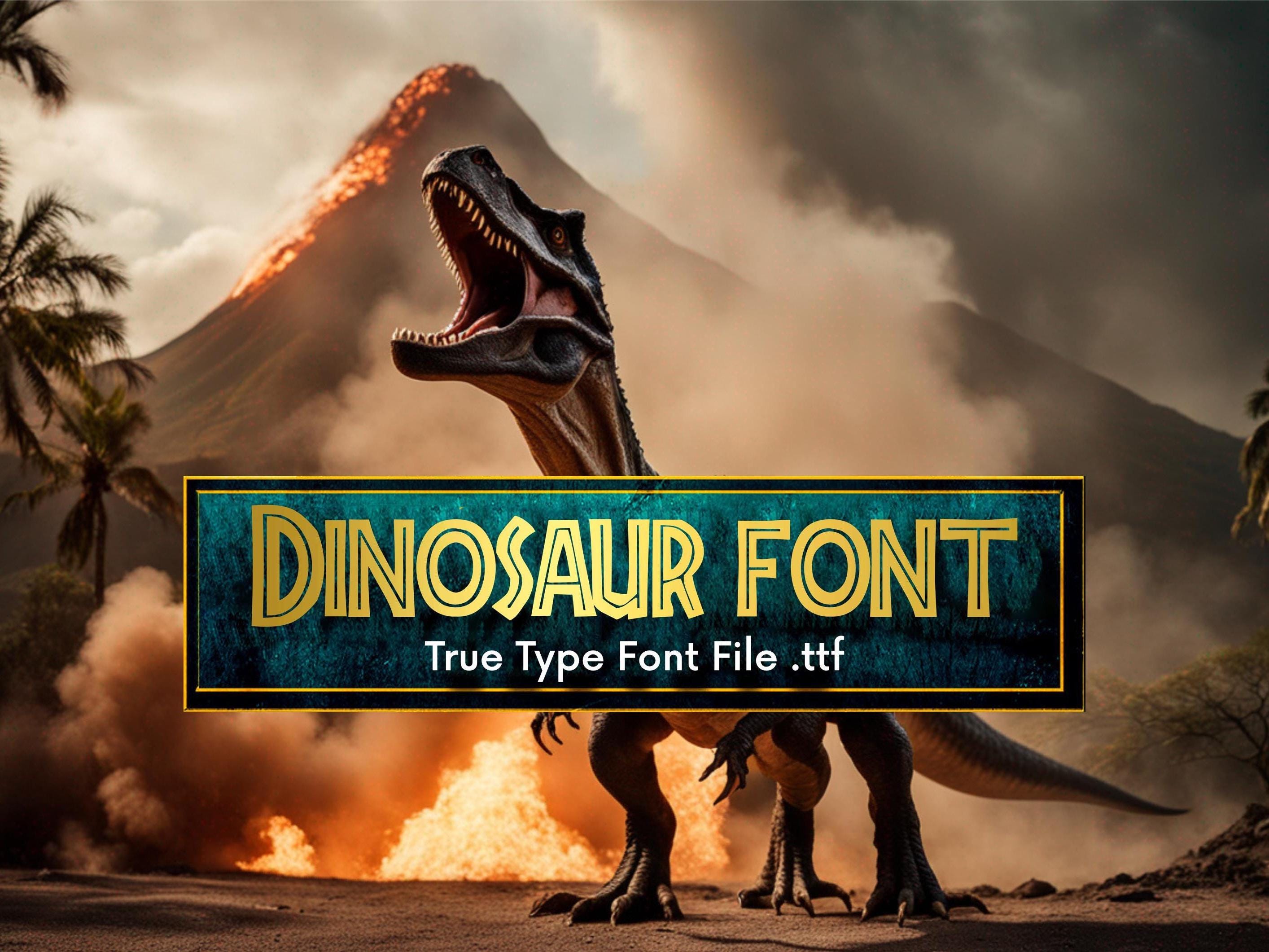 Jurassic Dinosaur Font | TTF, SVG, PNG Design - Etsy
