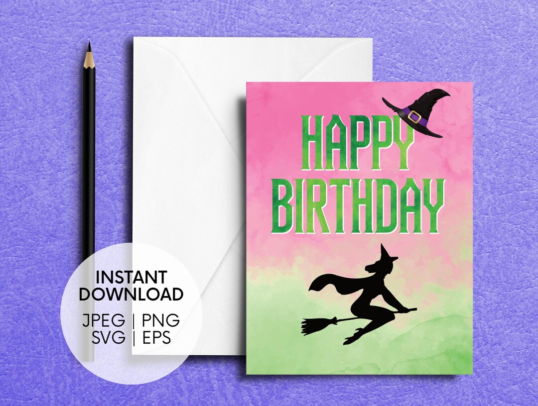 Printable Wicked-inspired Birthday Card | 5"x7" | Instant Download ...