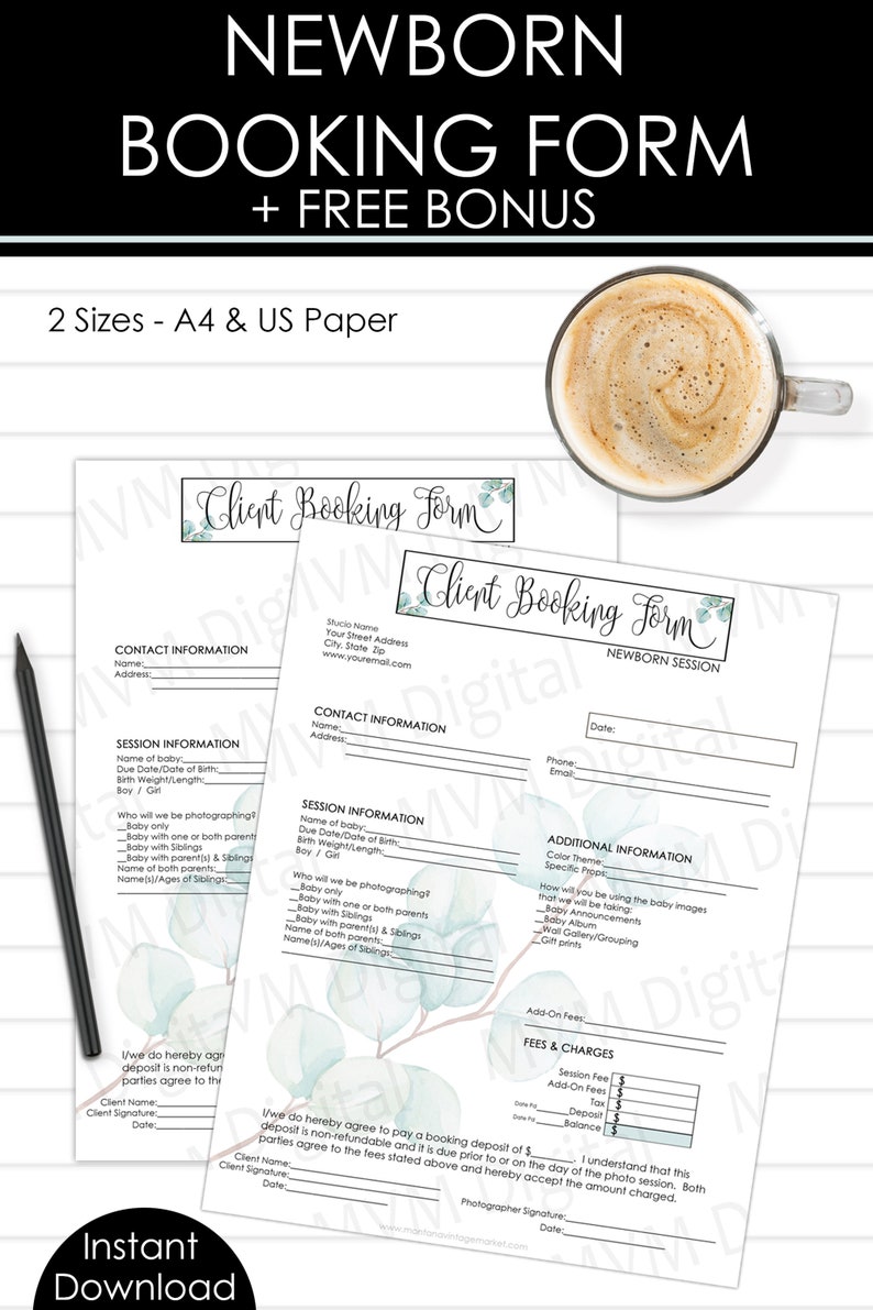 Newborn Questionnaire, Photography Template - Etsy