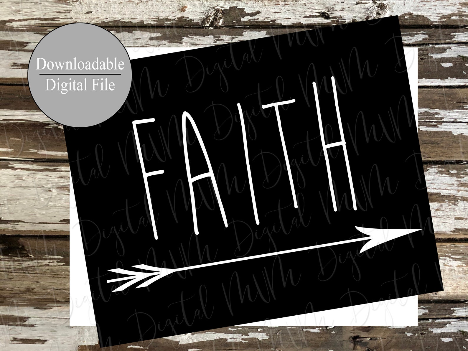 Faith Wall Art, Digital Print, Faith Arrow Print - Etsy