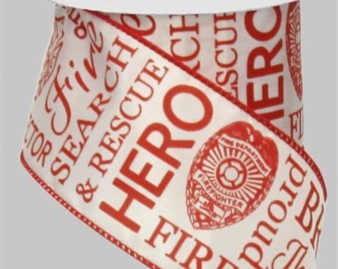 Wired Ribbon Firefighter Ribbon Support Firefighters Fireman Ribbon 2.5 ...