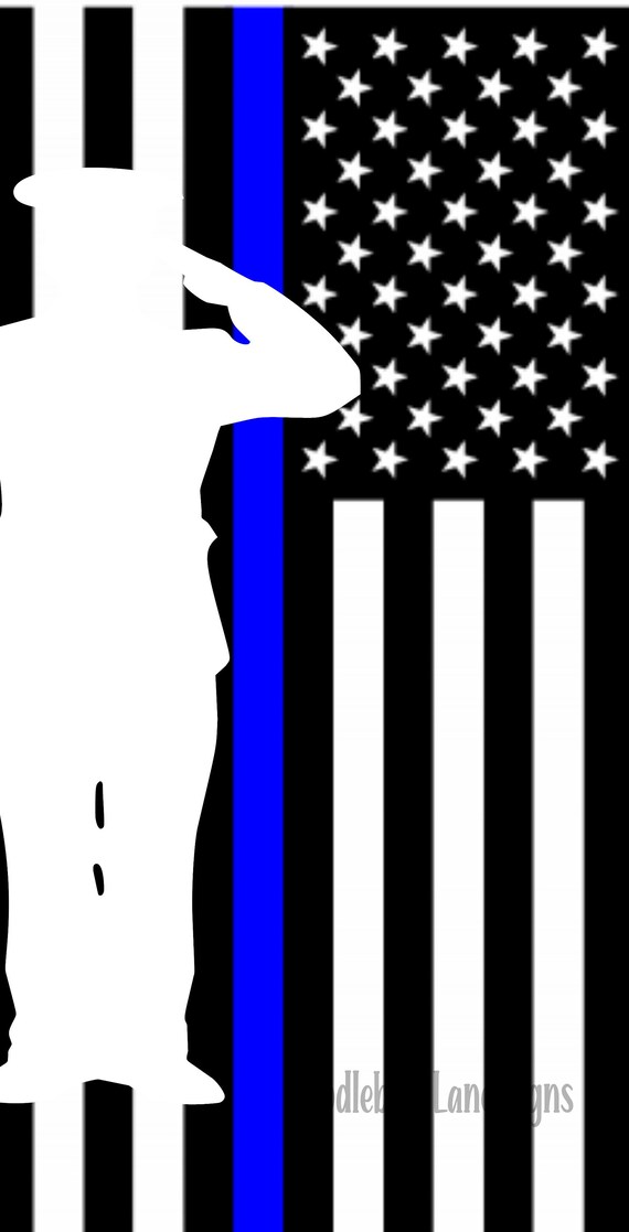 Thin Blue Line Police Officer Sign Back the Blue - Etsy