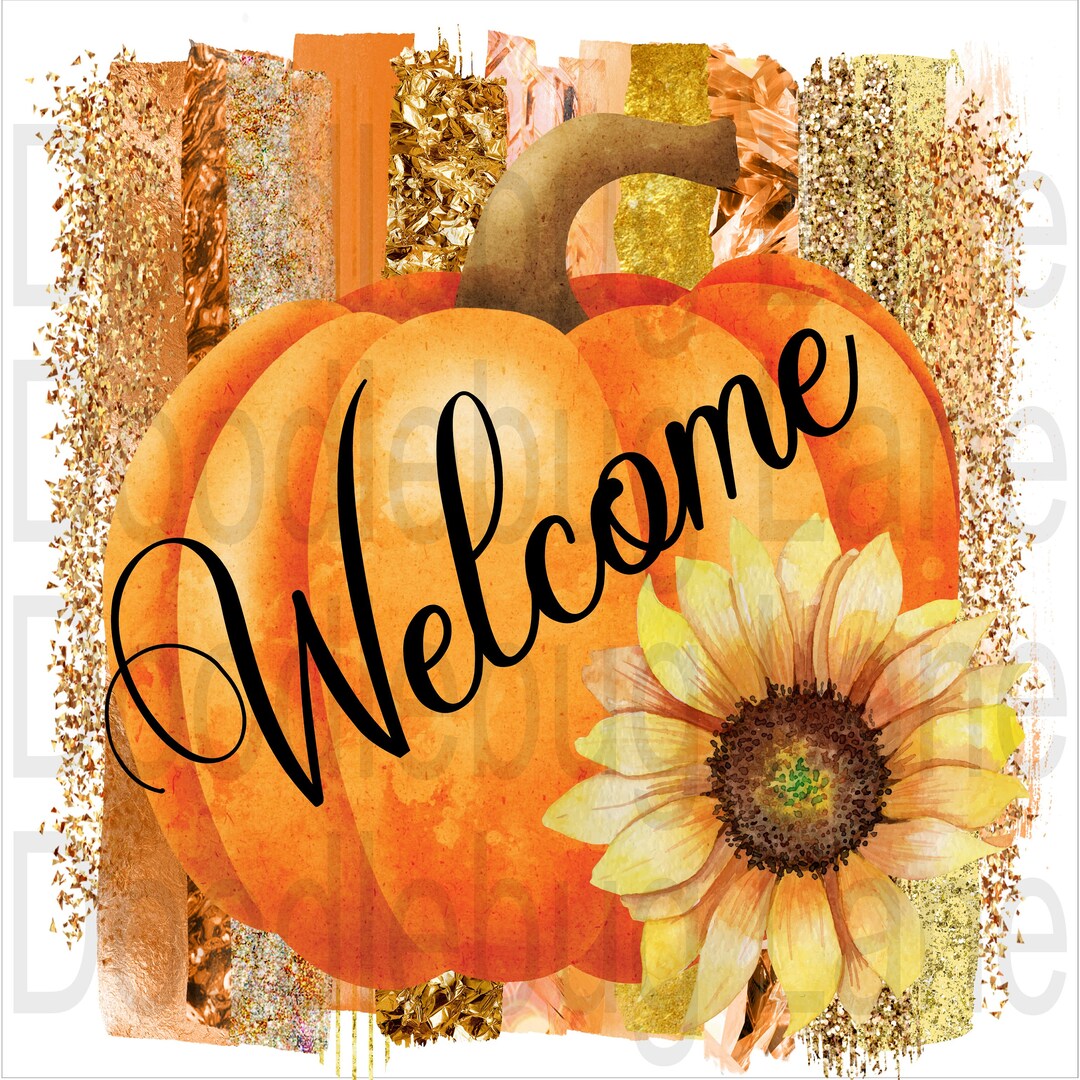 Fall Pumpkin Sign-welcome Sign-pumpkin Decor-sunflower Sign-metal ...