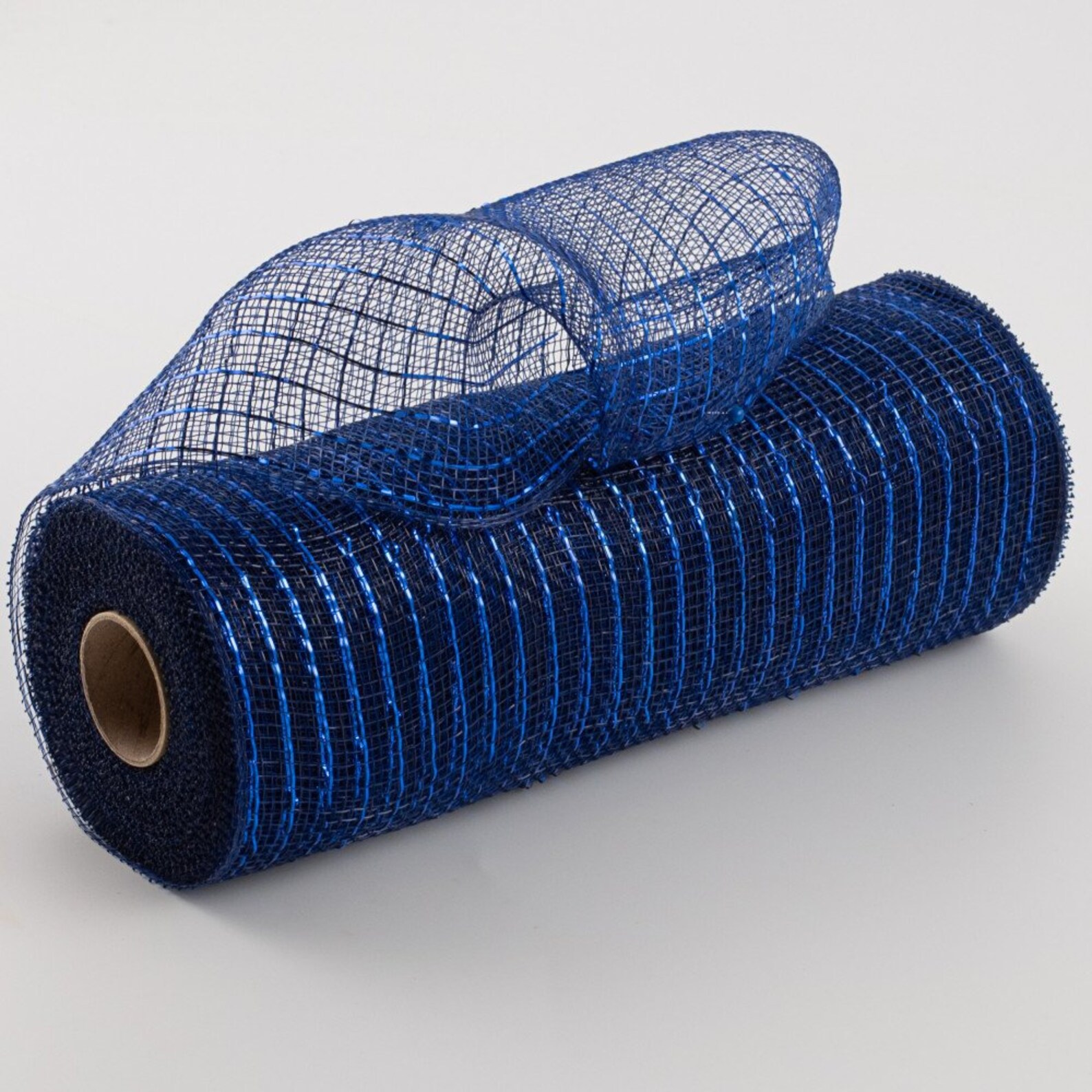 Poly Deco Mesh - Metallic Navy Blue - 10" X 10 Yards - RE130157 ...