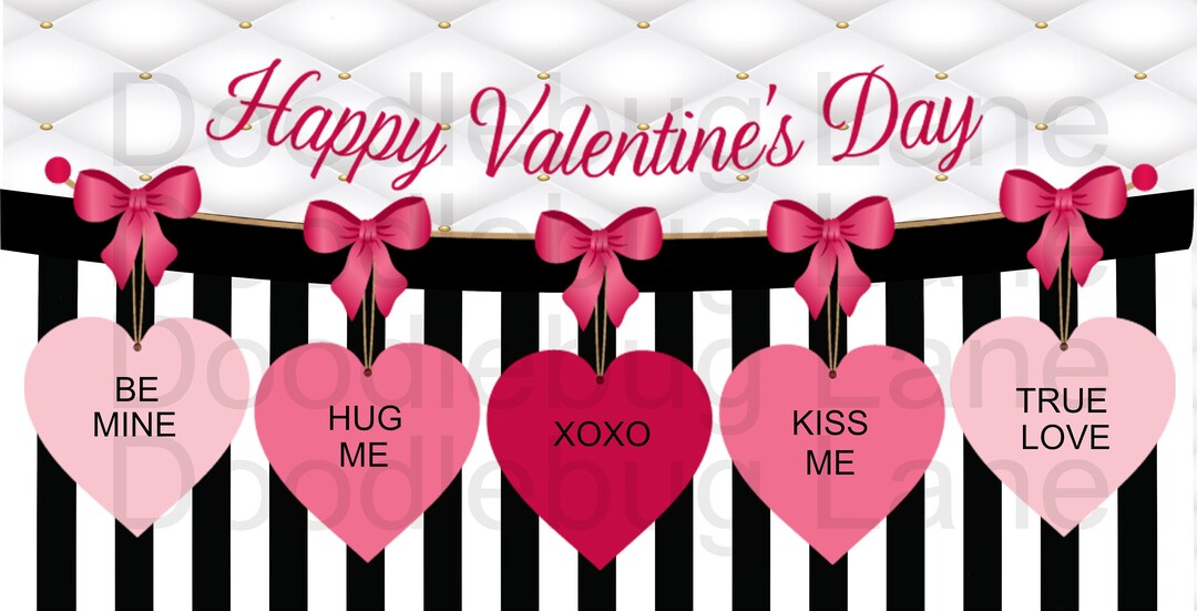 Valentines Day Sign-candy Hearts-be Mine-hug Me-xoxo-kiss Me-happy ...