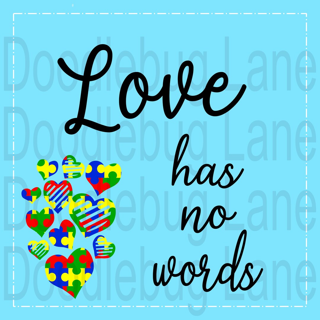 Autism Awareness Sign-autism Wreath Sign-love Has No Words-square Sign ...