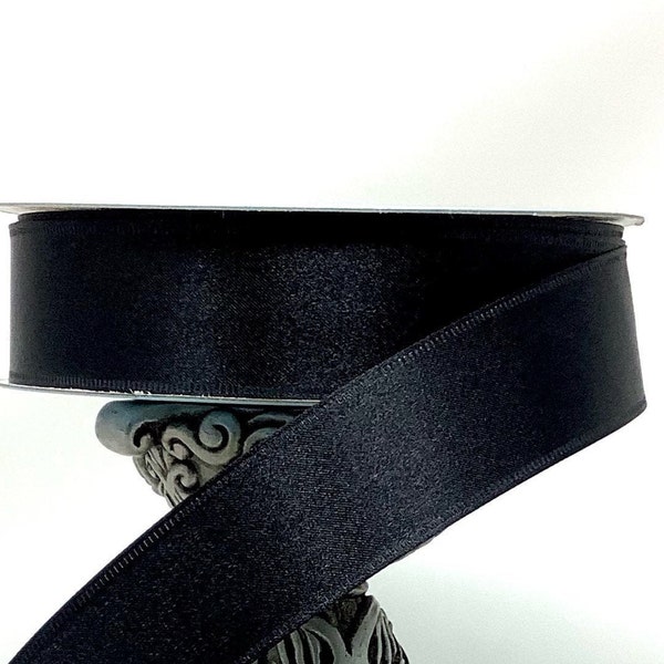 Black Satin Ribbons - Etsy