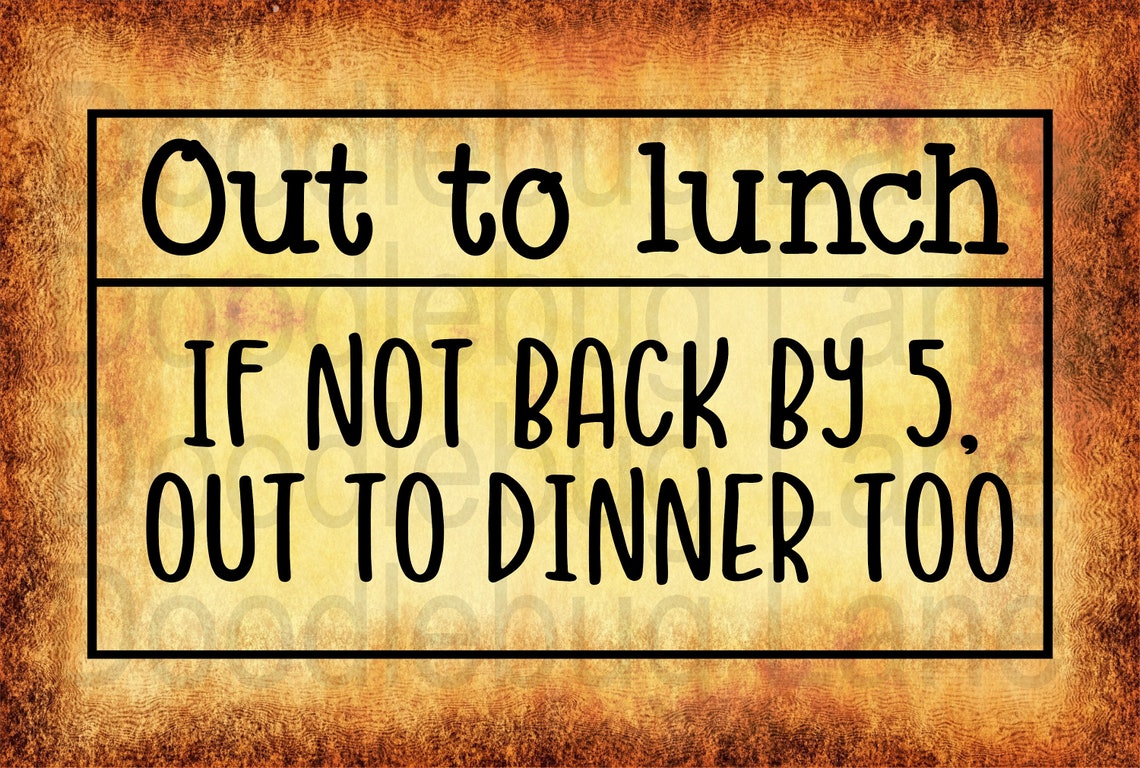 Metal Wreath Sign - Out to Lunch Sign - Lunch Break - Whimsical Sign ...