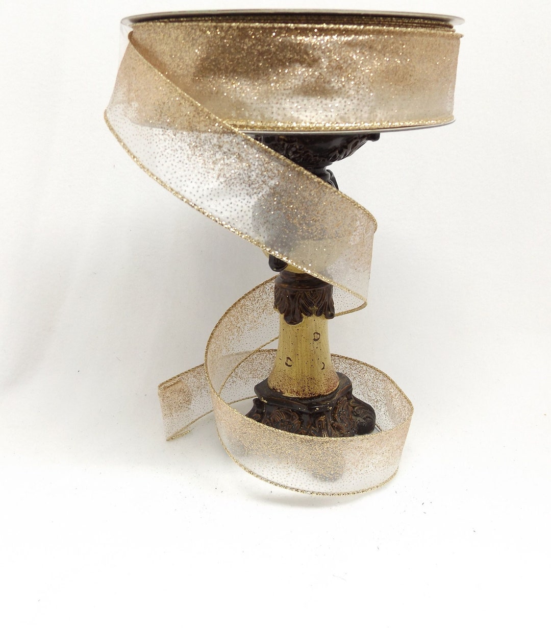 Wired Ribbon - Rose Gold Ribbon - Christmas Wired Ribbon - 1 1/2" X 5 ...