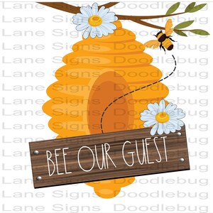Bee Wreath Sign-bee Our Guest-beehive and Honeycomb-spring Wreath Sign ...