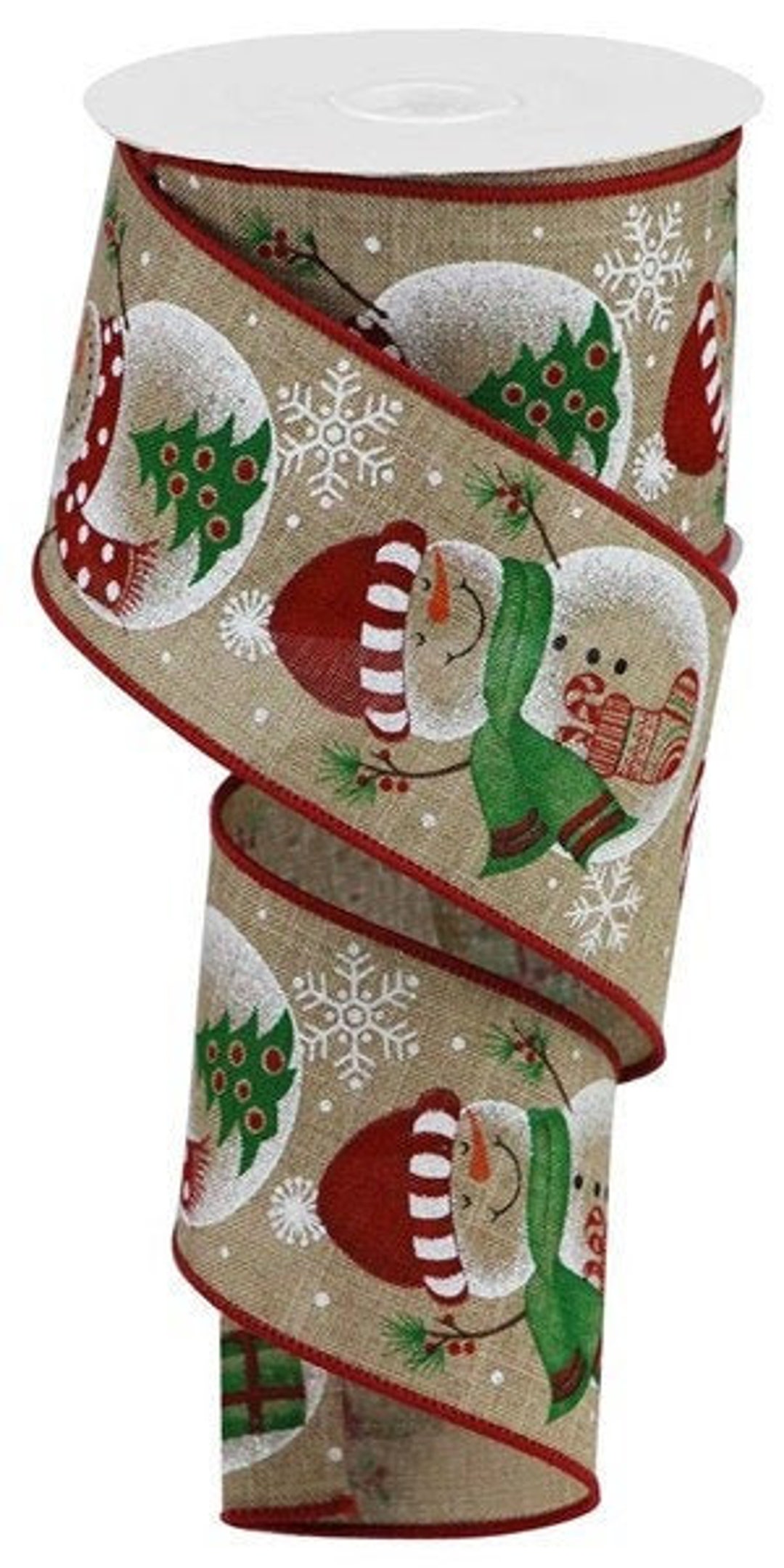 Wired Ribbon - Snowman Ribbon - Snowman Decor - Christmas Stockings ...