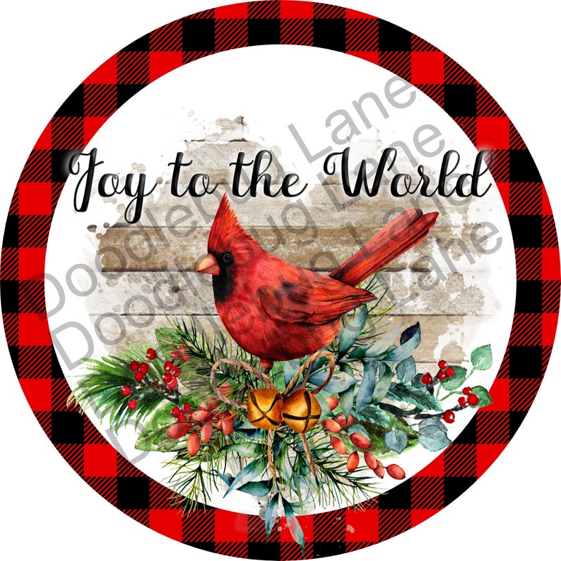 Christmas Wreath Sign-joy to the World-christmas Cardinal Metal Wreath ...