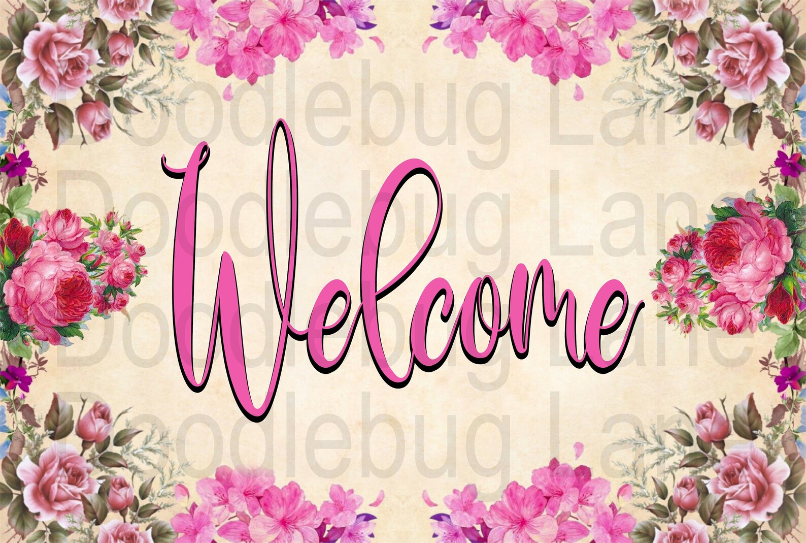 Spring Wreath Sign Welcome Sign Floral Welcome Sign - Etsy