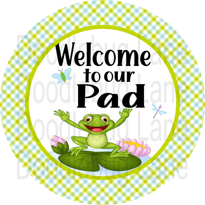 Welcome to Our Pad-spring Wreath Sign-frog Sign-metal Wreath - Etsy