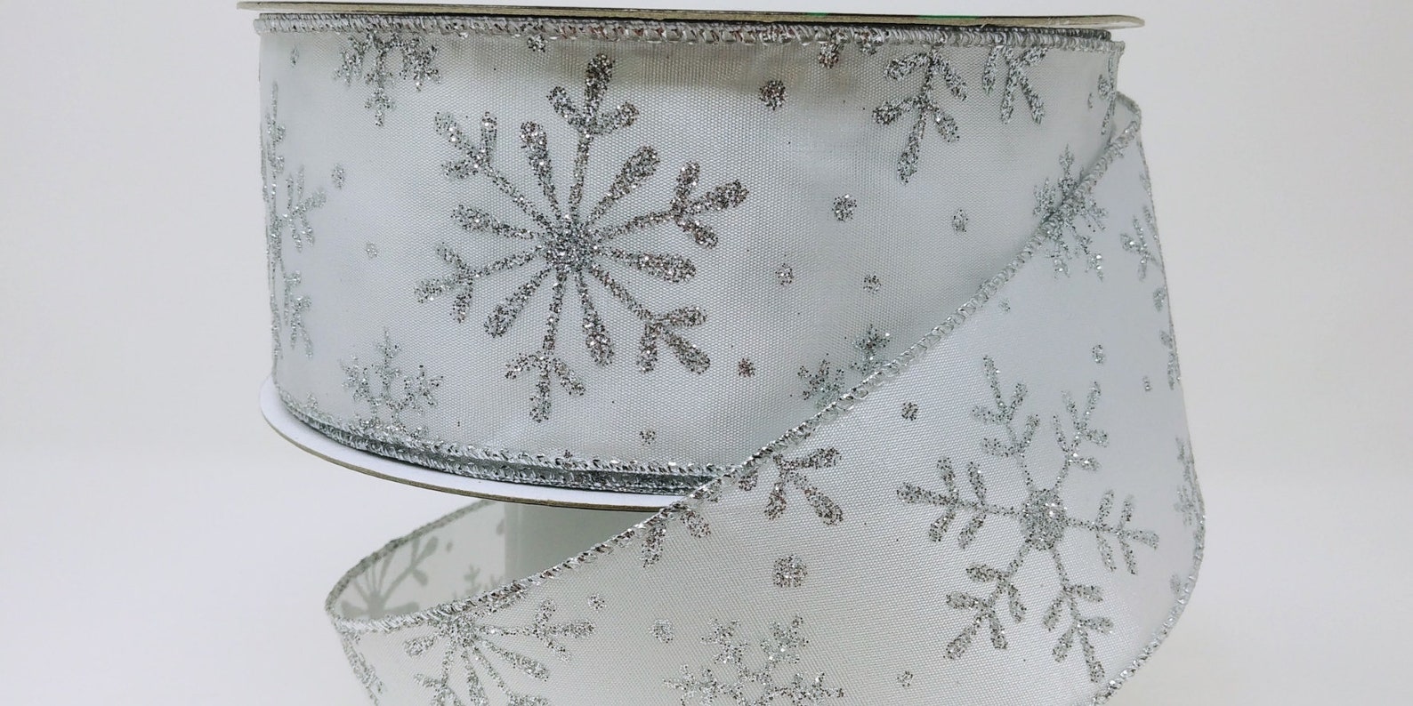 Wired Ribbon Snowflake Ribbon Snowflake Decor Silver | Etsy