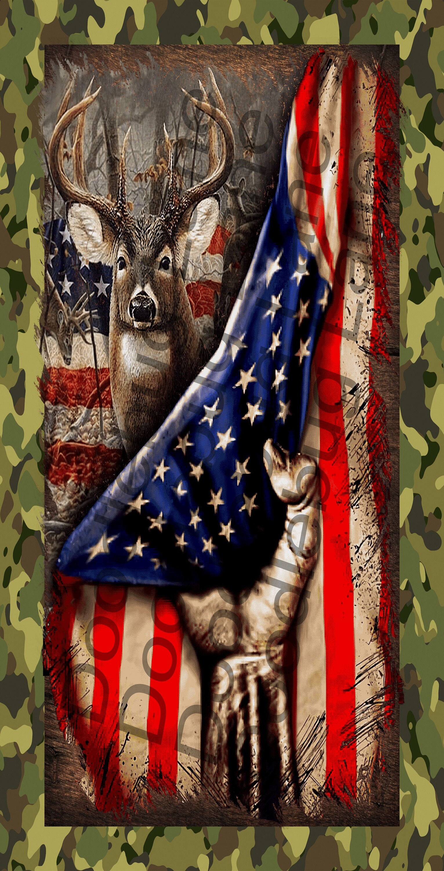 Deer Wreath Sign American Flag Sign Man Cave Sign Metal - Etsy