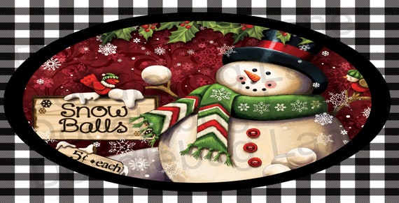 Snowman Wreath Sign Winter Sign Snowballs Metal Wreath | Etsy