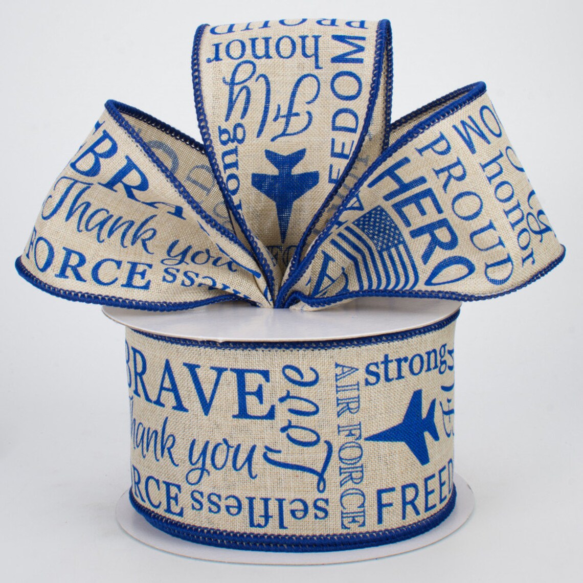 Wired Ribbon Air Force Ribbon Air Force Decor Military - Etsy