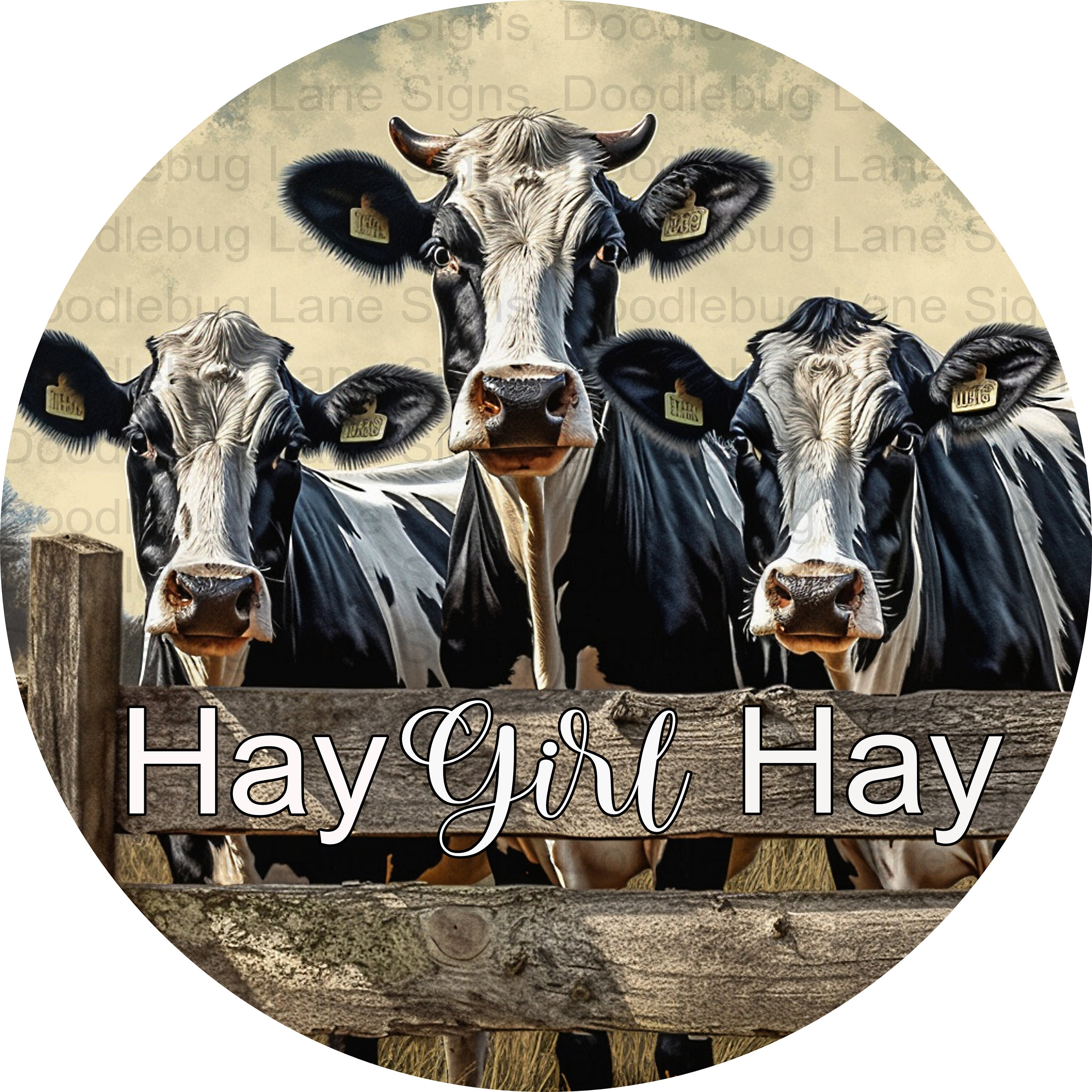 Hay Girl Hay Cow Wreath Sign Farmhouse Wreath Decor Cow Wreath Sign ...