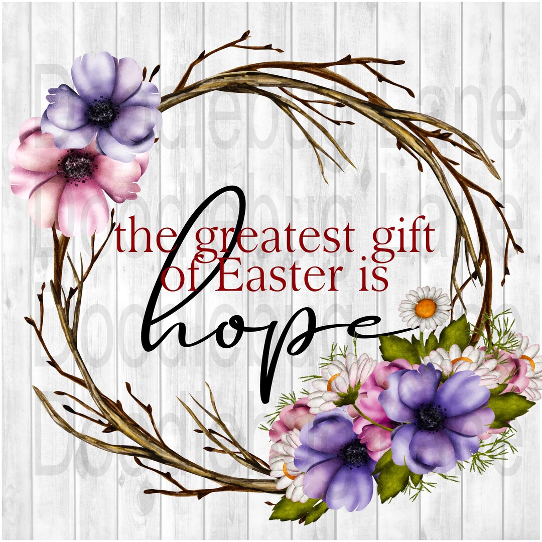 Easter Wreath Sign-easter Sign-religious Sign-greatest Gift is Hope ...