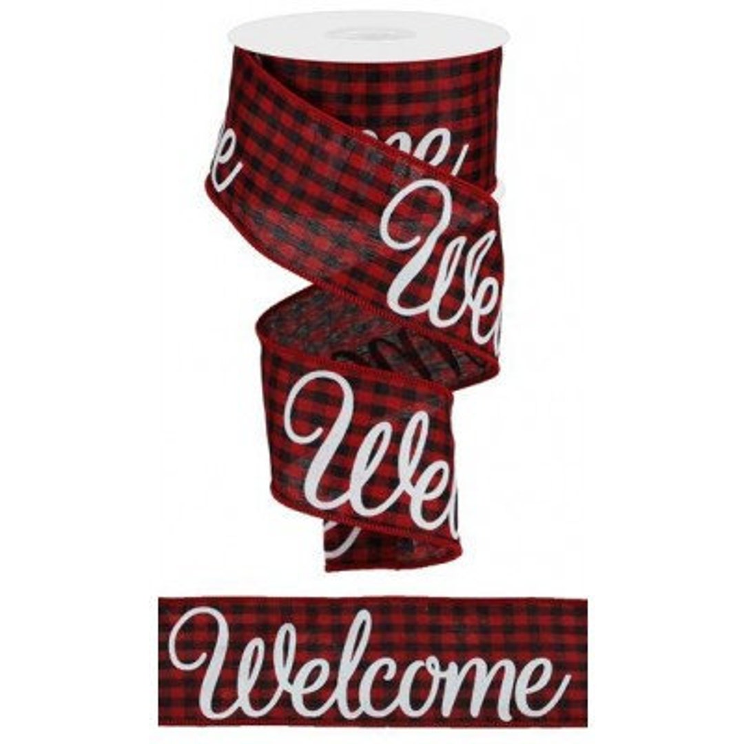 Wired Gingham Red and Black Checked Ribbon - Welcome Ribbon - 2.5" X 10 ...