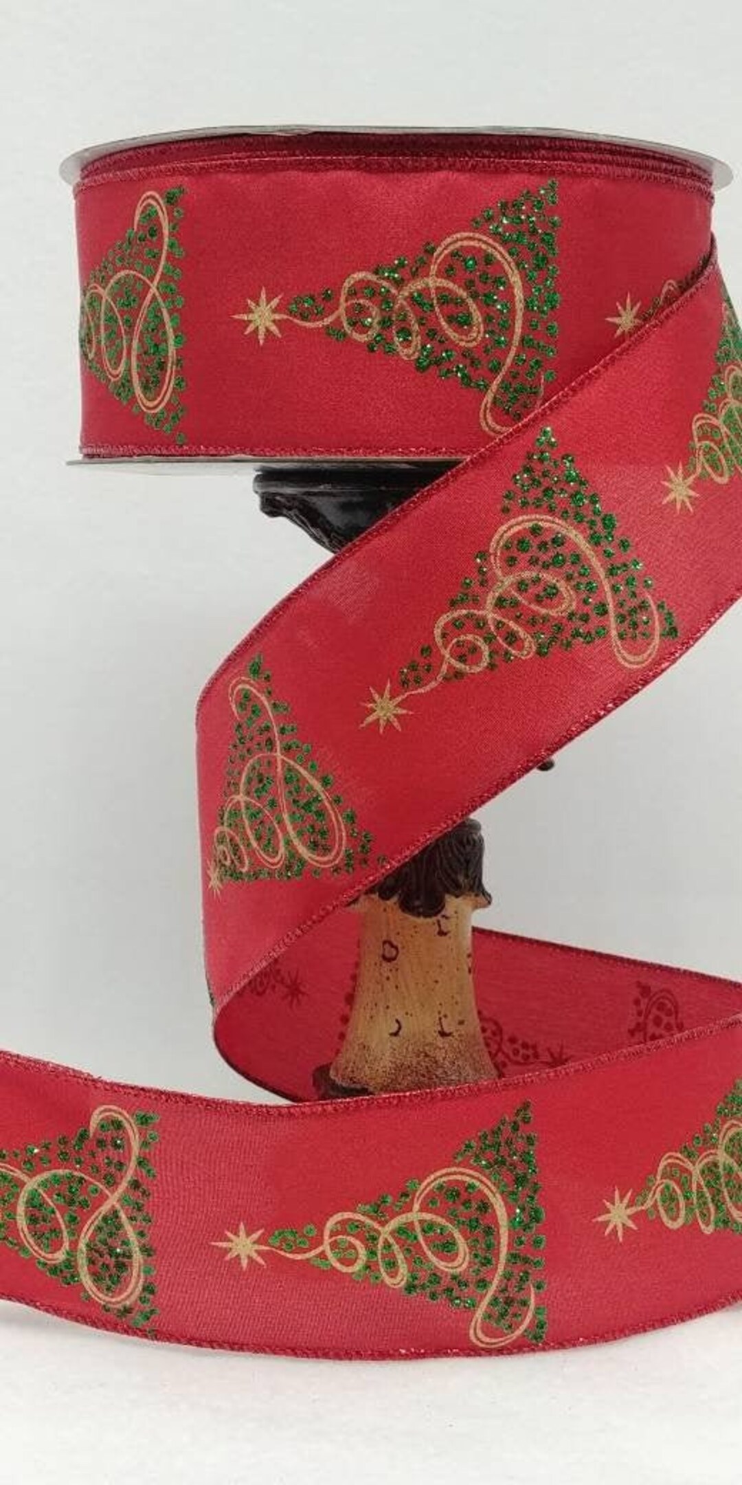 Wired Ribbon - Christmas Ribbon - Christmas Tree Ribbon - Glitter ...