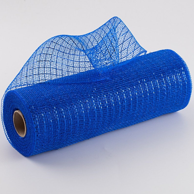 Poly Deco Mesh - Metallic Royal Blue Deco Mesh - 10" X 10 Yards ...