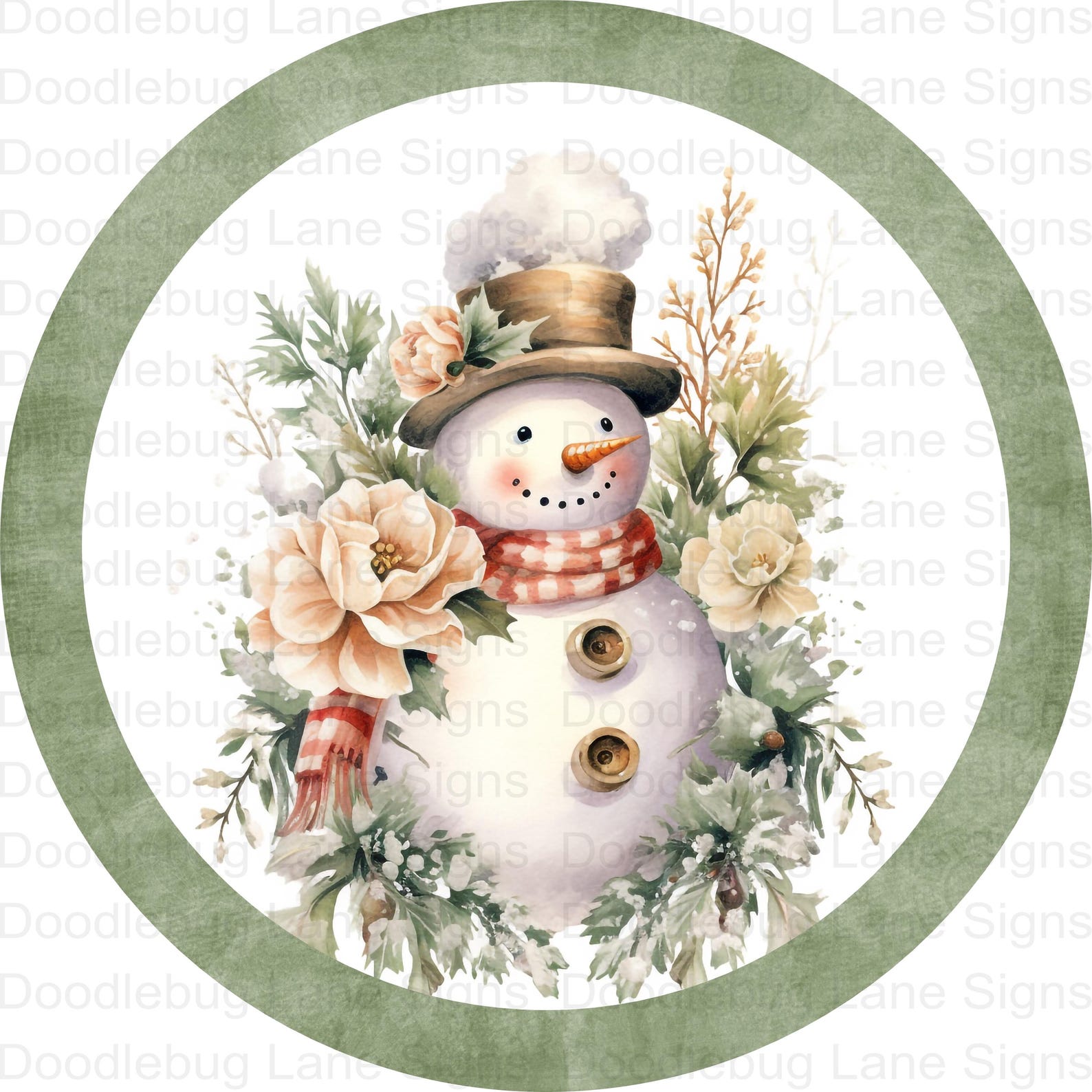 Seafoam Victorian Snowman Wreath Sign - Winter Wreath Decor - Snowman ...