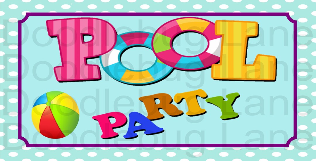 Pool Party - Summer Wreath Sign - Beach Ball - Pool Floats - Rectangle ...