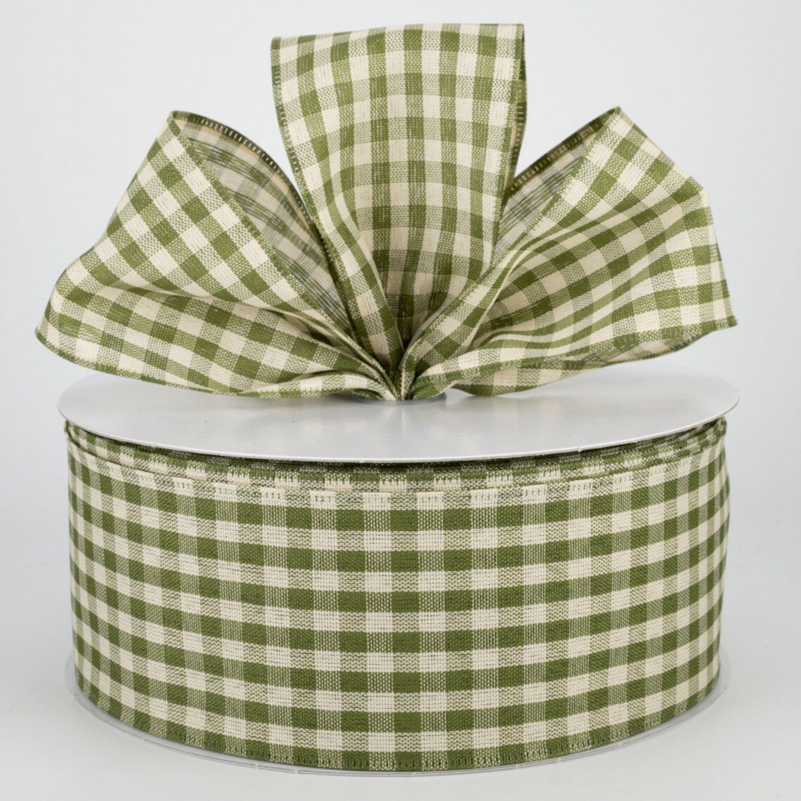 Wired Ribbon Primitive Gingham Ribbon Farmhouse Ribbon - Etsy