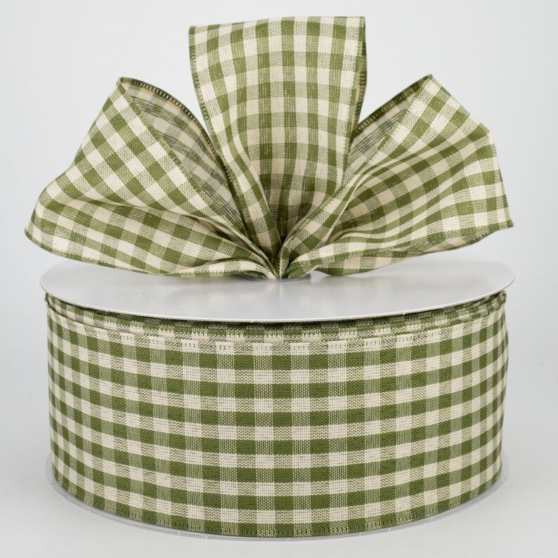 Wired Ribbon Primitive Gingham Ribbon Farmhouse Ribbon - Etsy