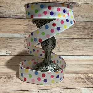1.5" X 5 Yarda Polka Dot Ribbon-multi Colored Polka Dots-wired Ribbon ...
