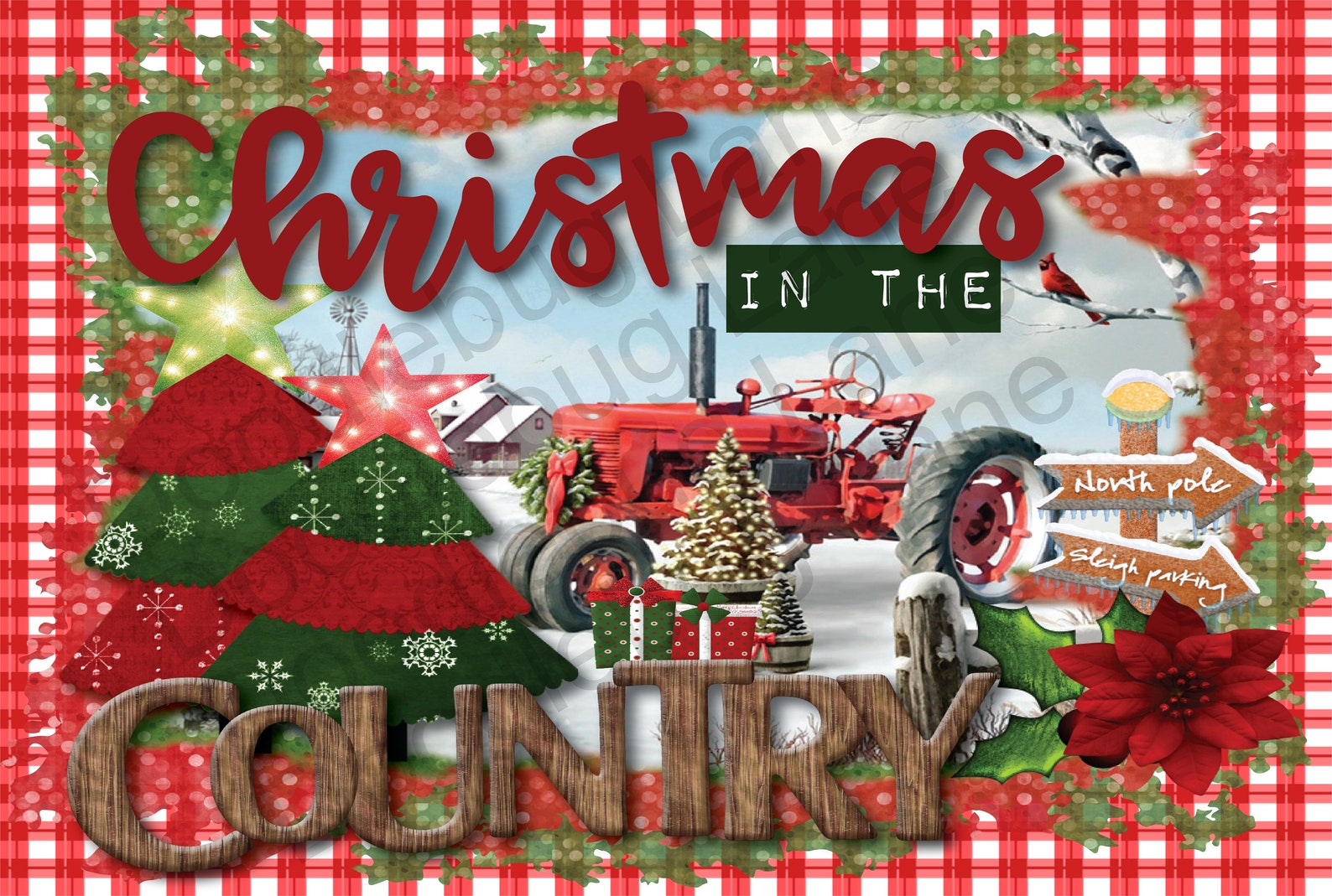 Christmas Wreath Sign-country Christmas-metal Wreath Sign-red | Etsy