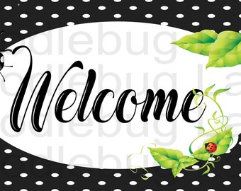 Welcome Ladybug Metal Wreath Sign - Etsy
