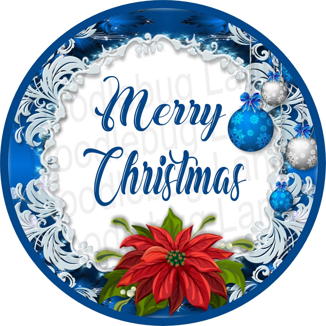 Christmas Wreath Sign - Metal Wreath Sign - Blue Christmas Sign - Merry ...