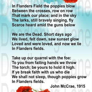 In Flanders Field - Memorial Day - Poppy Flower - Military Appreciation ...