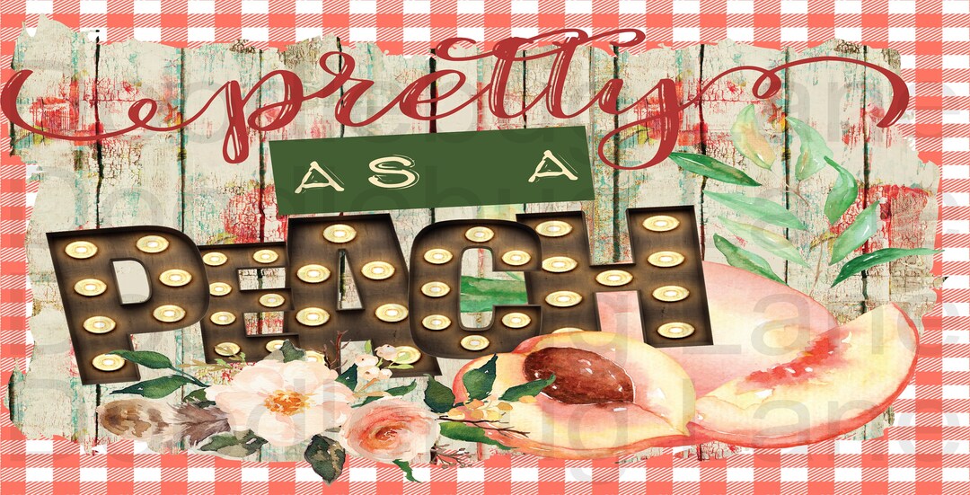 Pretty as A Peach - Peach Sign - Peach Wreath Sign - Summer Wreath Sign ...