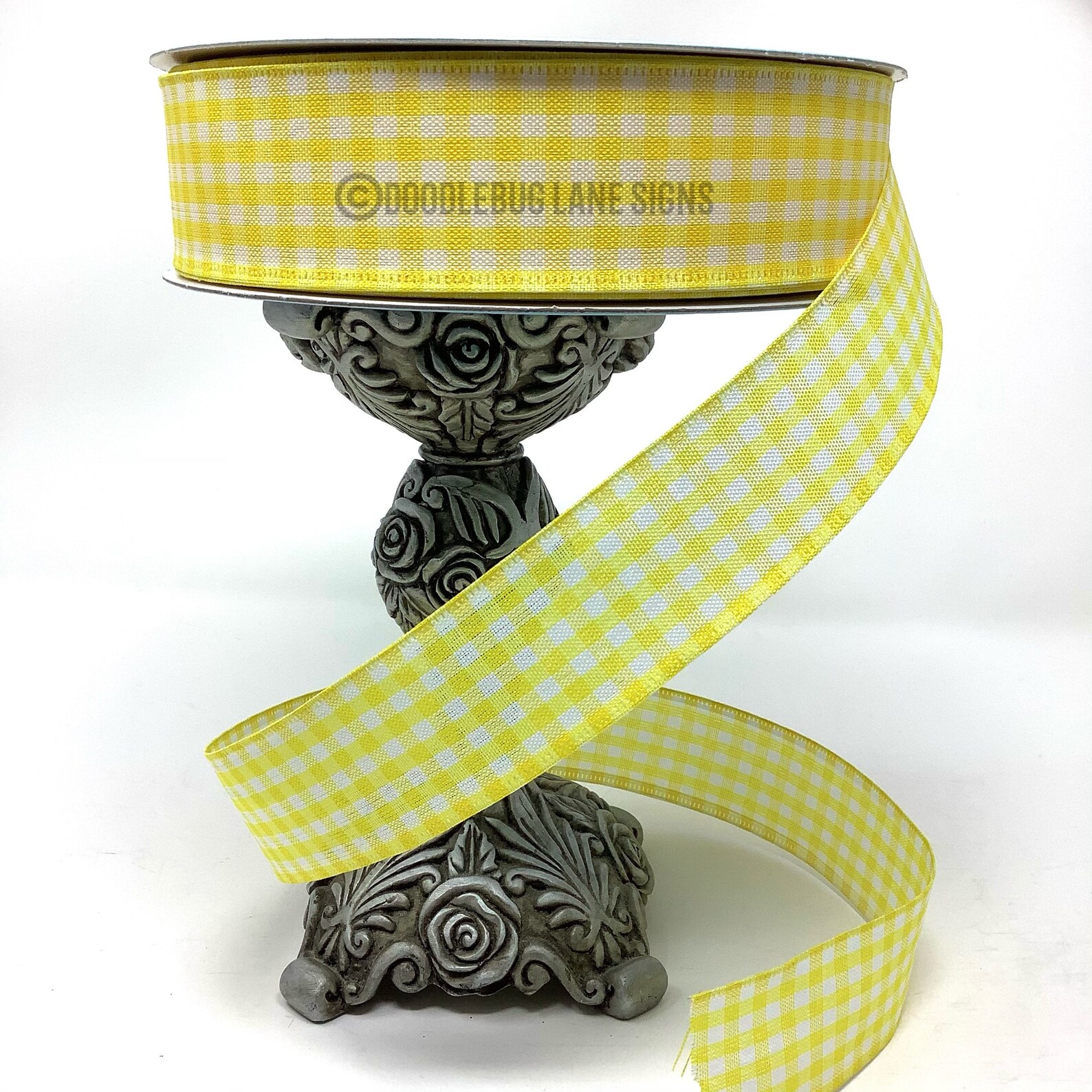 Wired Ribbon Farmhouse Ribbon Rustic Ribbon Yellow and - Etsy