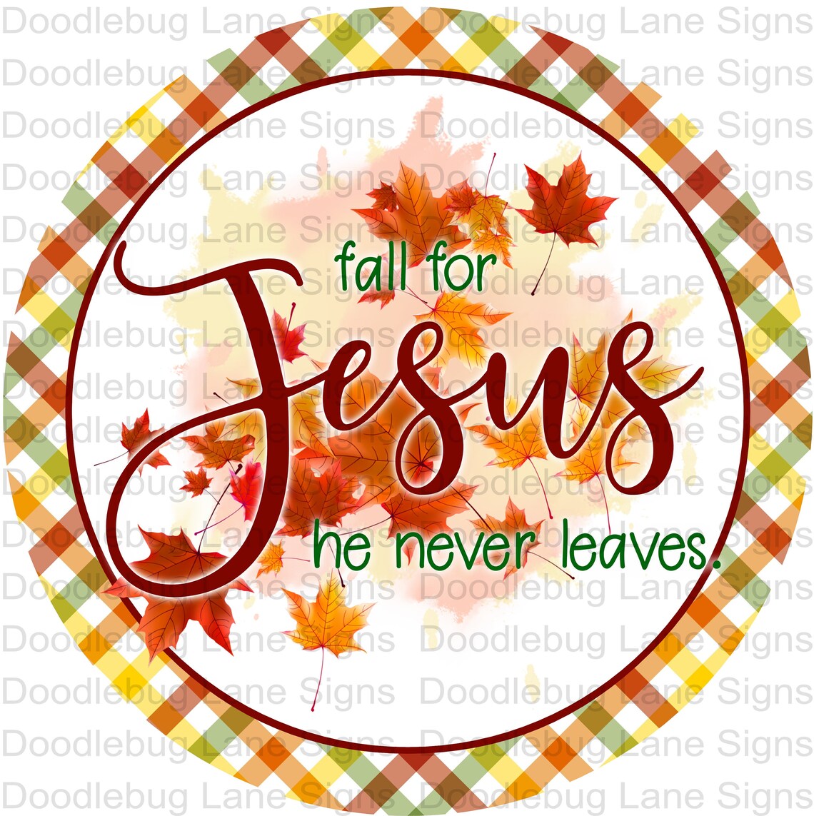 Fall for Jesus He Never Leaves Fall Wreath Sign Religious - Etsy